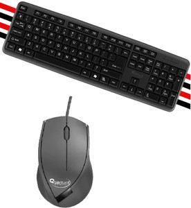 QUANTUM QHM 7403 Wired Keyboard + QHM 251H Wired Optical Mouse Combo ...