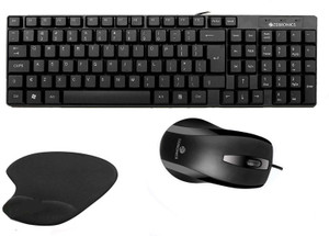 ZEBRONICS Zeb-K25 USB Keyboard + Zeb-Alex USB Mouse with Comfort Mouse ...