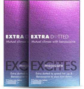 Mojocare Excites Extra Dotted Condoms - Unflavoured | Latex Condoms ...