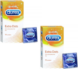 DUREX EXTRA DOTTED CONDOM FOR MEN 10 COUNT PACK OF 2 Condom Price in ...