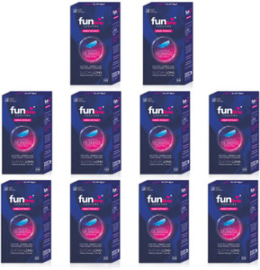 Funtime Dotted, Ribbed & Contoured Lubricated Climax Control Condom ...