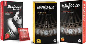 MANFORCE Xotic Strawberry, Overtime Pineapple, Orange Flavoured Extra ...