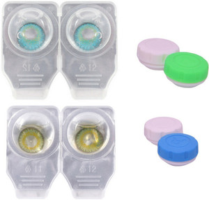 Globalead 2pc Green Aqua Color Eye Korean Color Contact lens for you ...