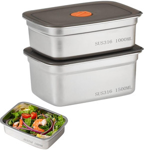Flipkart.com | Orbitora 1000ml & 1500ml Stainless Steel Food Storage ...