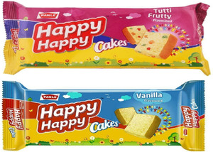 PARLE Happy Happy Tutti Frutty & Vanilla Cakes Plain Biscuit Price in ...