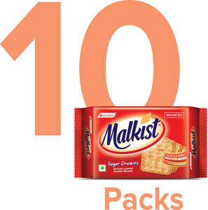 Malkist Sugar Flavoured (family pack) - 150g (Pack of 10) Cream Cracker ...