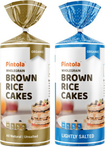 Pintola Organic Wholegrain Brown Rice Cakes Combo Pack (Unsalted ...