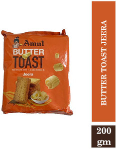 Amul Butter Toast Jeera 200 Gm. (Pack of 2) Sweet & Salty Biscuit Price ...