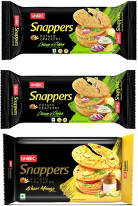 UNIBIC Snappers 2 Cream N Onion 300g | 1 Achari Mango 300g Cookies ...