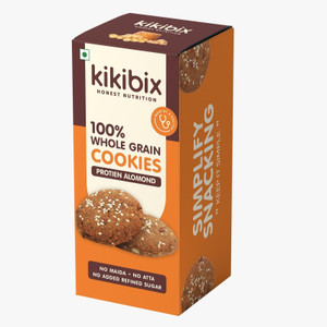 Kikibix Protein Almond Cookies | Pack 130g with 12 Jaggery, Biscuits ...