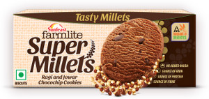 Sunfeast Farmlite Super Millets Ragi & Jowar Chocochip Cookies Biscuit ...