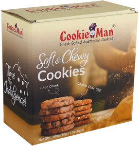 Cookieman Soft & Chewy Chocolate Cookies | 50g x 4 | Choc Chunk ...
