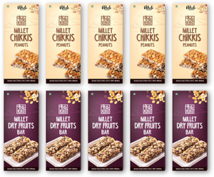 Kiru Millet Bars Combo Pack of 10 | 5 Dry Fruits Bar |5 Chikki Bar ...