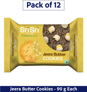 Sri Sri Tattva Jeera Butter Cookies, Pack of (12x90g) Cookies Biscuit ...