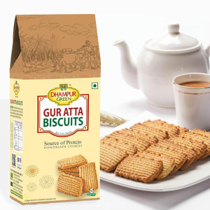 DHAMPUR GREEN Gur Atta Biscuit | Jaggery & Whole Wheat Digestive ...