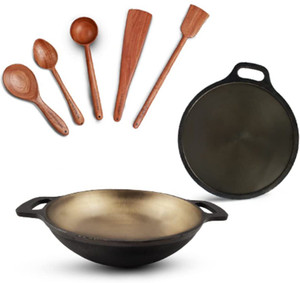 The Indus Valley Super Smooth Cast Iron Cookware Set|Set of 5 Ladles ...