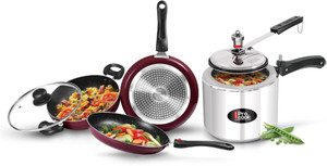 MILTON Pro Cook Kitchen Jewel Set of 3 & Aluminium Induction Pressure ...