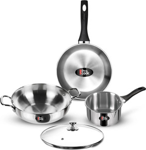 MILTON Pro Cook Stainless Steel Sandwich Bottom 4 pcs Kitchen Set Two ...