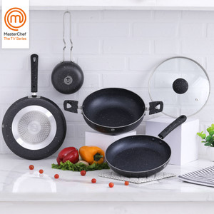 MasterChef Champions Black Induction Bottom Non-Stick Coated Cookware ...