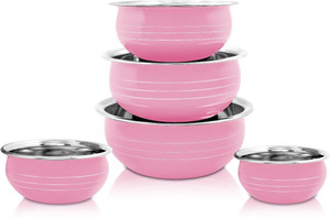 Classic Essentials Baby Pink Coloured Stainless Steel Handi/patila ...