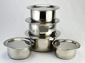 Boxhum Steel Tope Set With Lid , Patila Set,Tapeli Set With Lid(10 ...
