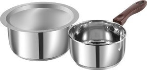 VINOD Capsule Bottom Tope (1 L) with lid & Regular Saucepan (1.8 L ...