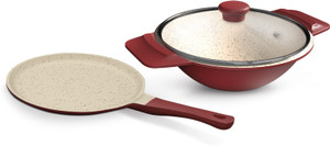 IMPEX RUBY 3Pcs Aluminium Diecast Nonstick Tawa Pan and Multipan Non ...