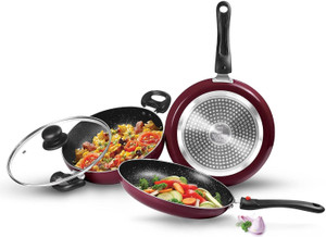 JHGBV Induction Bottom Non-Stick Coated Cookware Set Price in India ...
