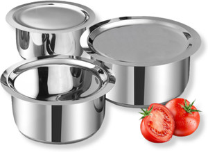 VINOD Stainless Steel Set Of 3 Capsule Bottom Tapeli,Patila,Cooking ...