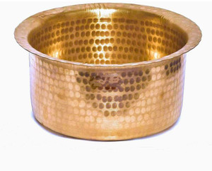 KARMBHUMI Pack of 1 Brass Bhagona Cookware Patila 3 Litters BT3L Pot 32 ...