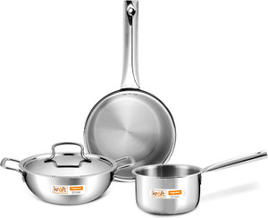 Kraft Fututretec Triply Stainless Steel Cookware 4 Pc Combo Gift Set ...