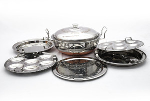 KARVA GROUP Kadai with Copper Bottom - 2 idli Plates, 2 Dokla Plates, 1 ...