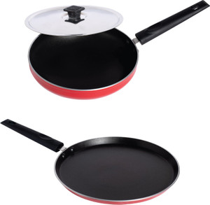 Flipkart SmartBuy Tawa and Fry Pan with Steel Lid Non-Stick Coated ...