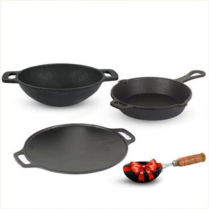 The Indus Valley Pre-Seasoned Cast Iron Cookware Set + Free Tadka Pan ...