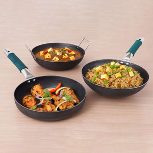 The Indus Valley Pre-seasoned Light Iron Cookware Set | Set of Wok ...