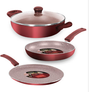IMPEX ROYAL 3PCS Tawa pan, Kadai pan and Fry pan Aluminium Induction ...