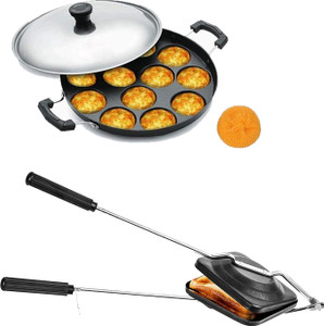 RBGIIT Sandwich Gas Toaster Regular & 12 Cavity Appam Patra with ...