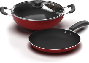 IMPEX KF 2424 Nonstick cookware set kadai pan 24cm + Frypan 24cm Kadhai ...