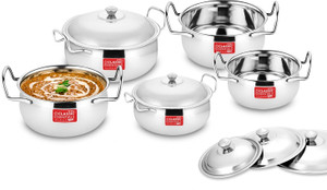 Classic Essentials Cooking & Serving Biryani Handi Set of 5 With Lid ...