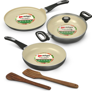 IMPEX Ceramic Cookware set 6 Pcs | Tawa, Frypan, Kadai & Spatula with ...