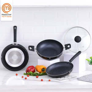 MasterChef Champions Black Induction Bottom Non-Stick Coated Cookware ...