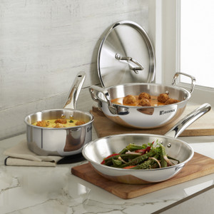 BERGNER Tripro TriPly Stainless Steel 4 Pcs Induction Bottom Cookware ...