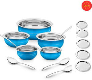 Meru Meru light blue handi with serving spoon and lid set Induction ...