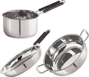 NIRLON Steelcraft Stainless Steel Induction Cookware Set with Sandwich ...