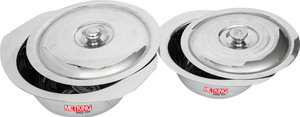 Metking Stainless Steel Donga Set with Lid - 2-Piece Serving Bowls ...