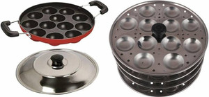 ASHA @ STORE SS Mini/Button Idli Maker for 48 Idlis and Non-Stick Appam ...