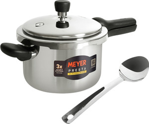 Meyer Presta Tri-ply Stainless Steel Pressure Cooker With Serving Spoon ...