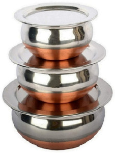 RBGIIT Copper Bottom Kitchen Serving Cooking Bowl biryani, rice Handi ...