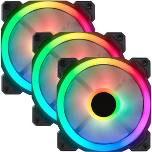 ENTWINO RGB CPU Cooling Fans Pack of 3, RGB Ring LED Fans, Cooling ...