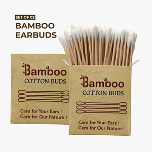 the rainforest Bamboo Earbuds, Cotton Buds/Swabs, 100 sticks, Natural ...